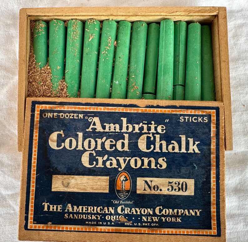 Vintage Ambrite Colored Chalk Crayons - Etsy