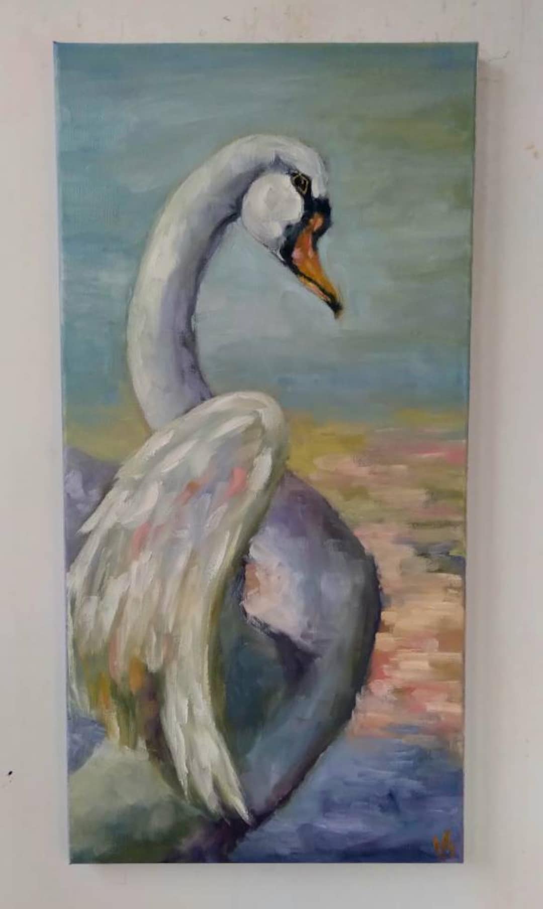 Original Swan Oil Painting Waterfowl Paintings Wildlife - Etsy