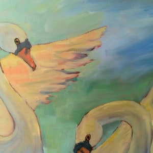 Original Swan Oil Painting, Waterfowl Paintings, Wildlife Artwork - Etsy