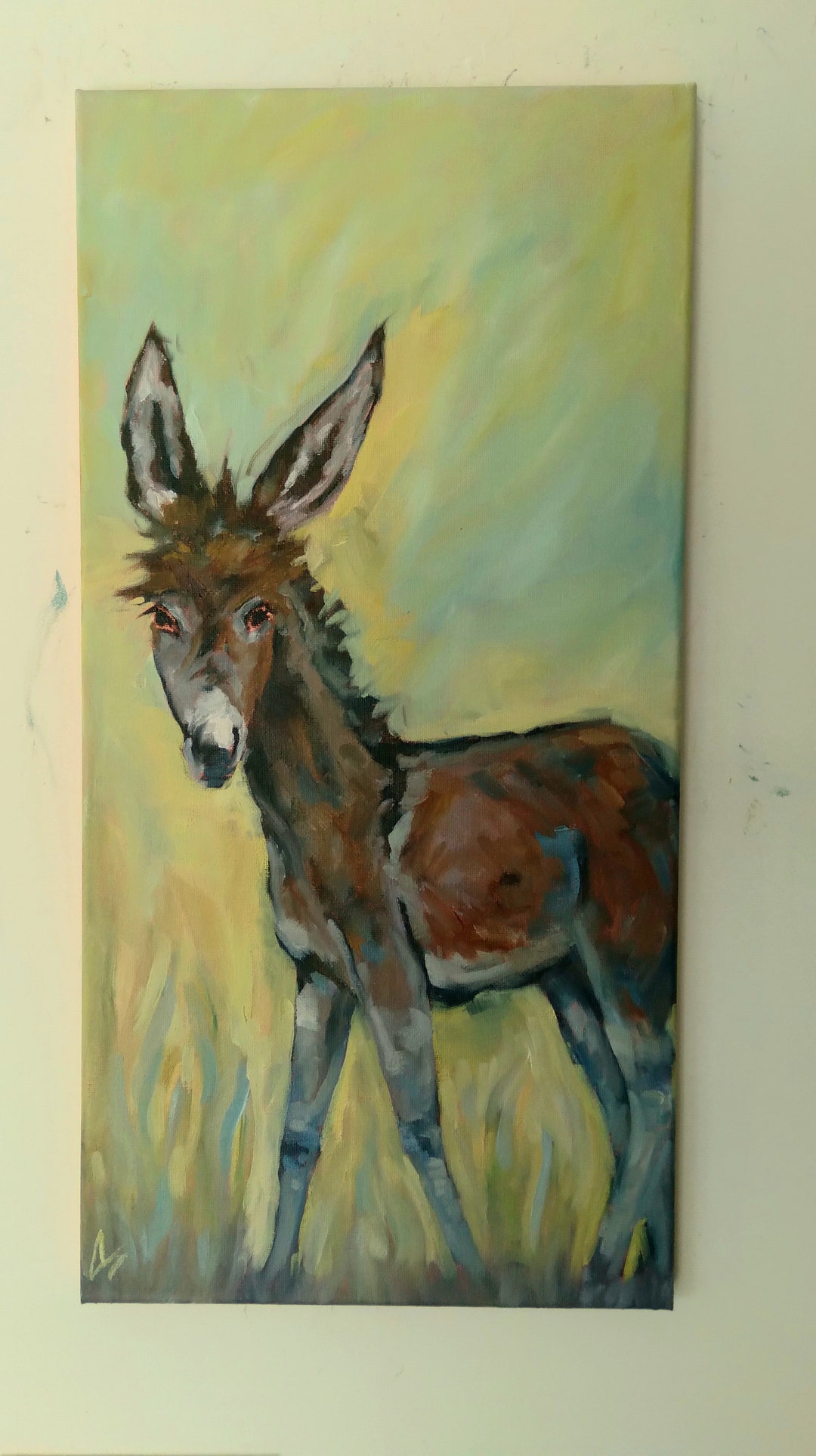 Original Donkey/mule Oil Painting, Horse Artwork, Foal Paintings ...