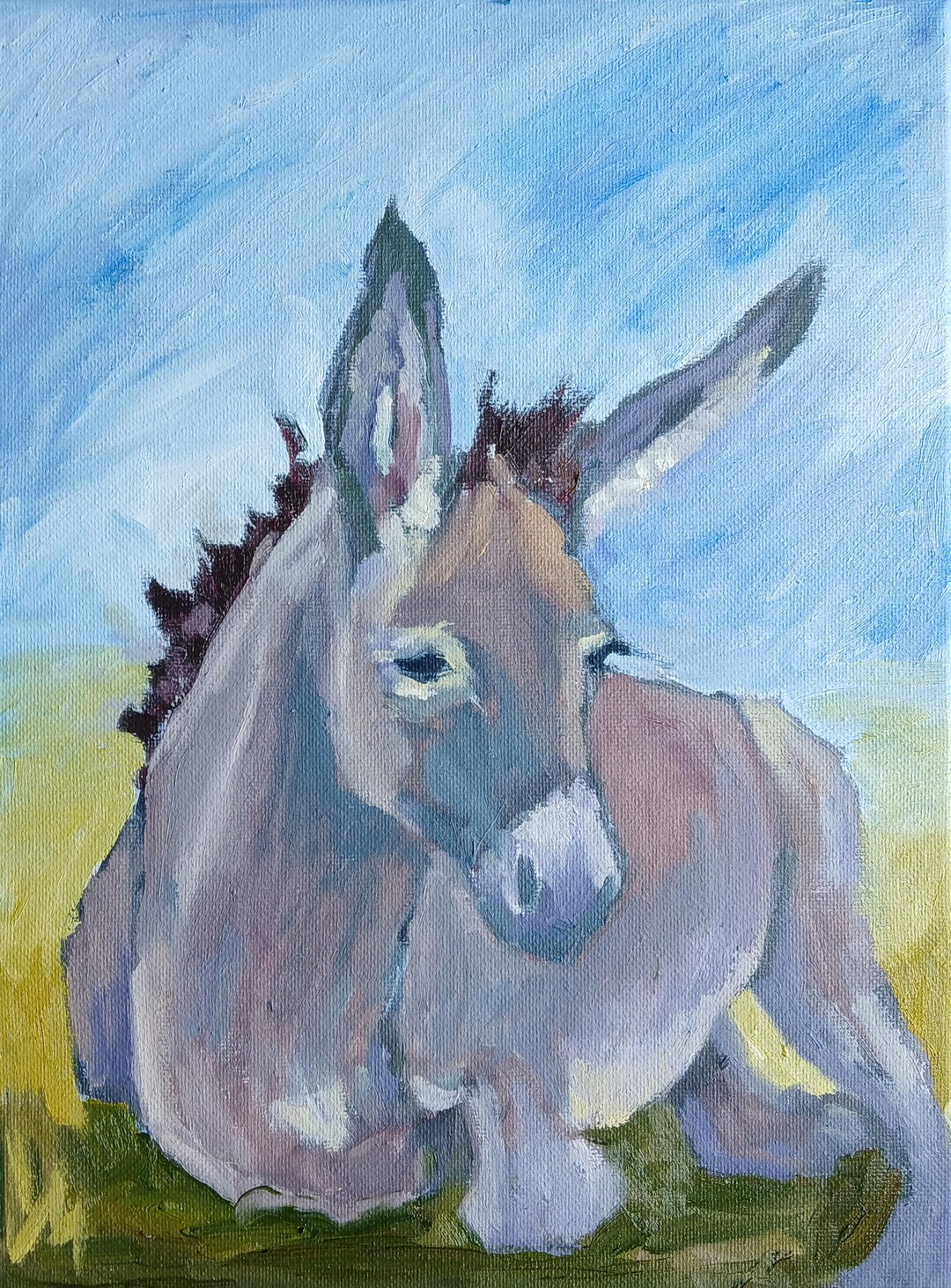 Original Donkey/mule Oil Painting, Horse Artwork, Foal Paintings ...