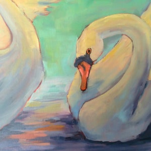 Original Swan Oil Painting, Waterfowl Paintings, Wildlife Artwork - Etsy