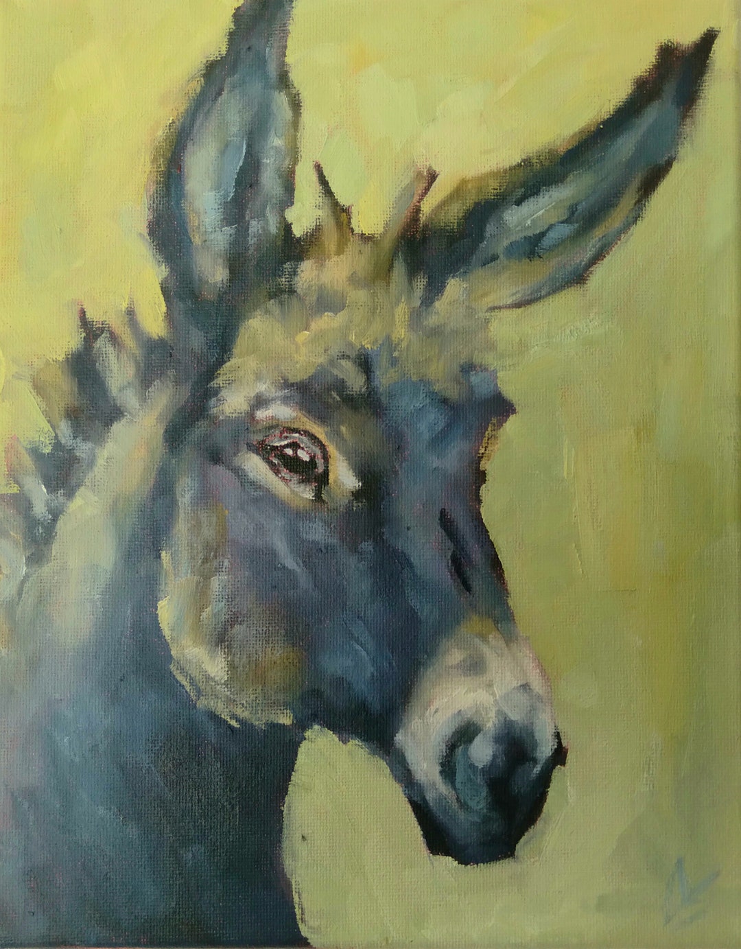 Original Donkey/mule Oil Painting, Horse Artwork, Foal Paintings ...