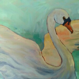 Original Swan Oil Painting, Waterfowl Paintings, Wildlife Artwork - Etsy