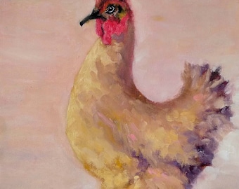 Oil Hen Painting - Etsy
