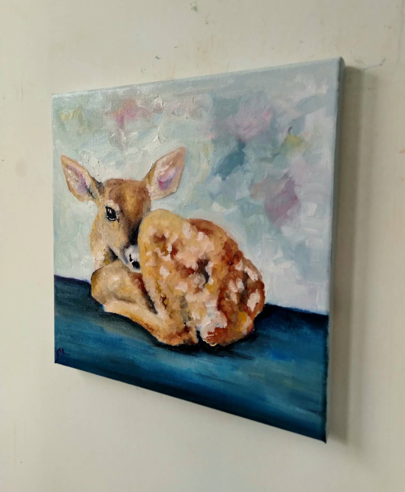 Original Fawn Oil Painting Deer Artwork Wildlife Paintings | Etsy