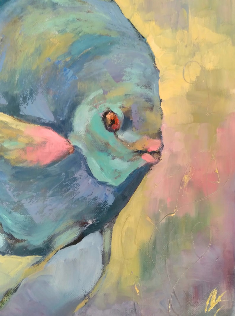 Original Discus Oil Painting, Blue Fish Artwork, Ocean Creature Artwork ...