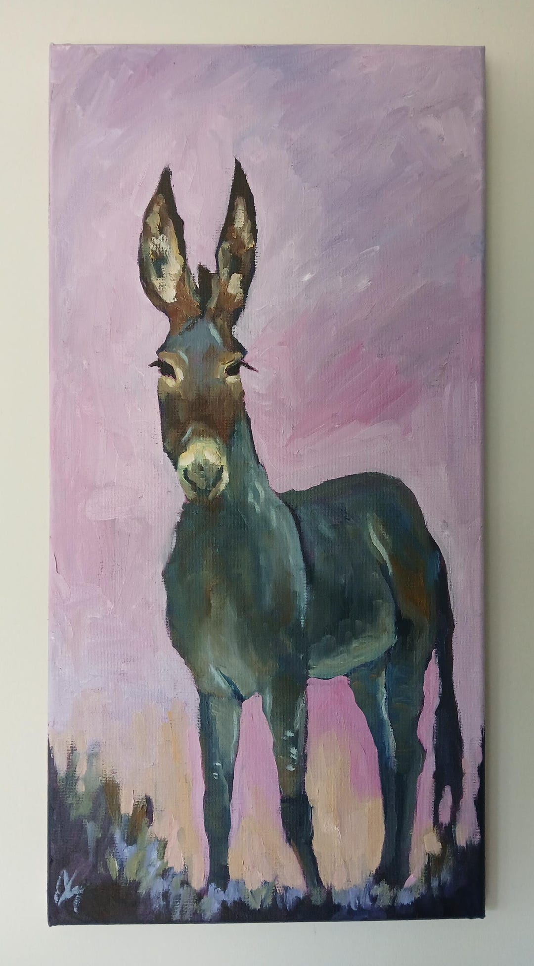 Original Donkey/mule Oil Painting, Horse Artwork, Foal Paintings ...