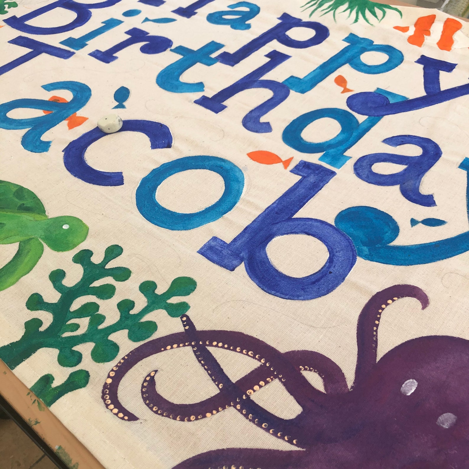 Under the Sea Themed Personalised Hand Painted Birthday Banner, Ocean ...
