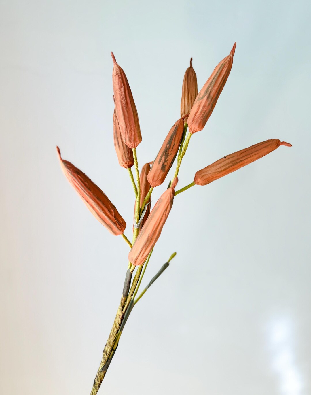 Artificial Flower Stem, Realistic Faux Dried Okra for Wreath Making ...