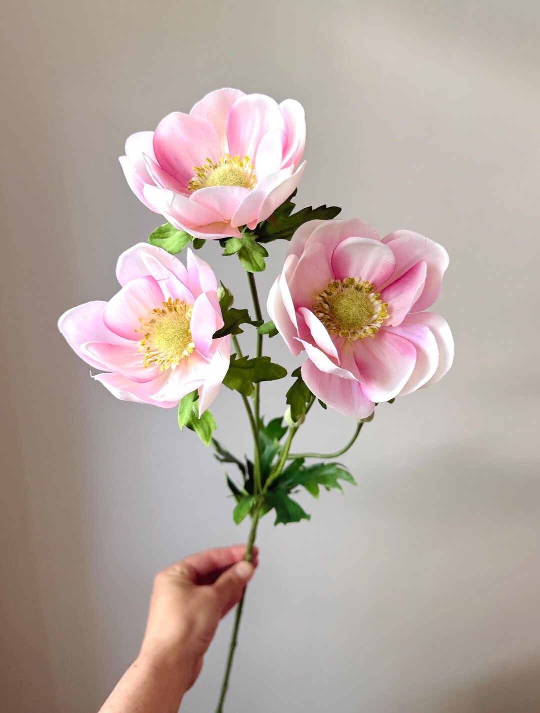 Lifelike Artificial Pink Flower Stem, Realistic Fau Anemone Floral Stem ...