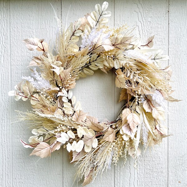 Faux Pampas Wreath - Etsy