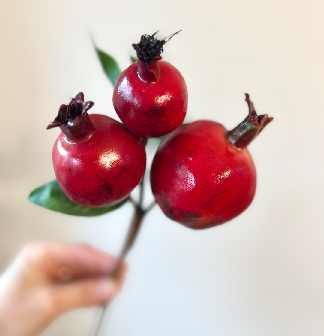 Artificial Pomegranate Pick, Faux Fruit Stem, Realistic Faux Fruit ...