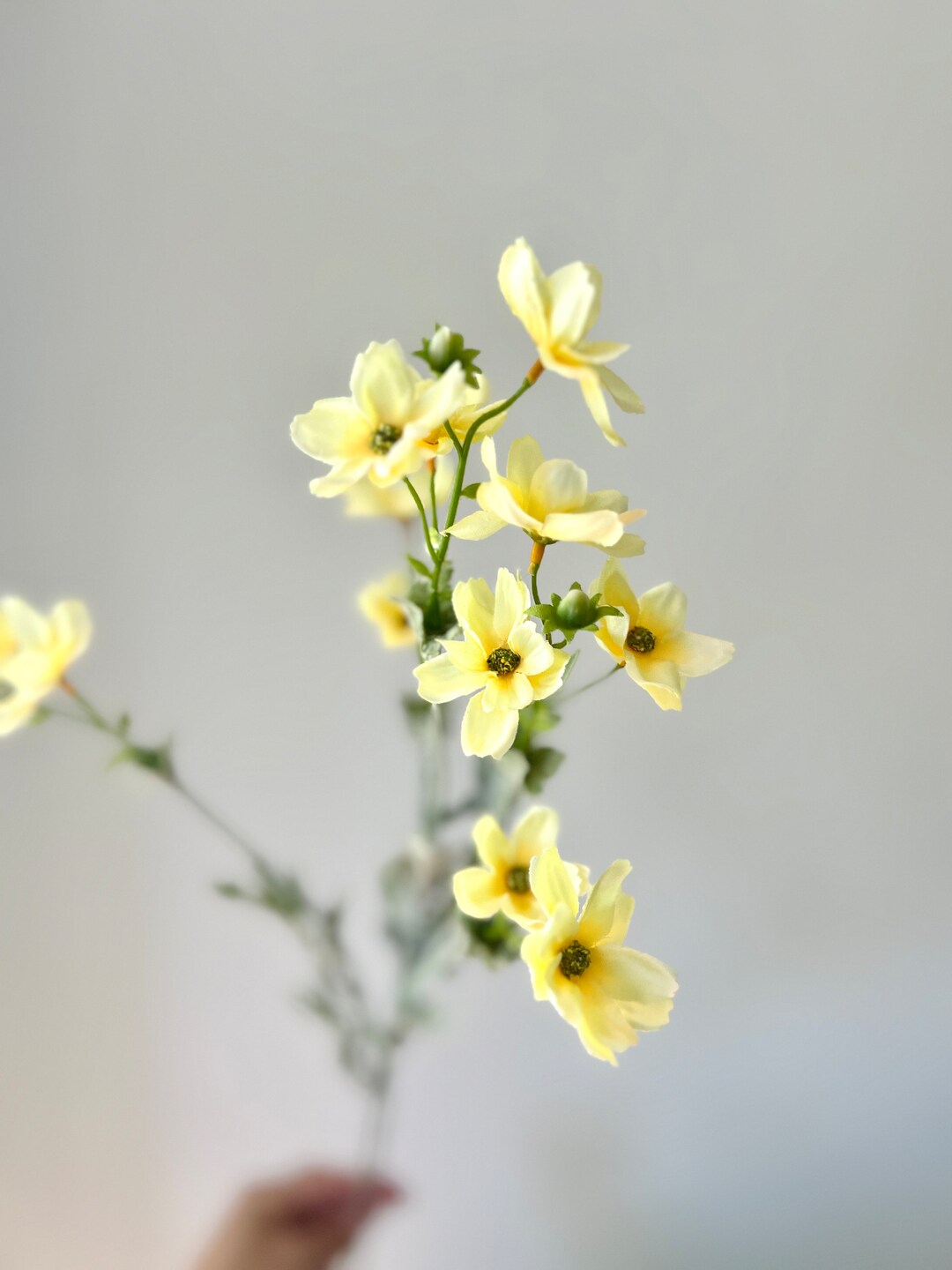 Yellow Flower Spray, Faux Mini Cosmos Blossoms, Wreath Making Floral ...