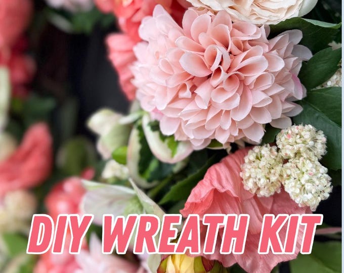 Bright Spring and Summer Dahlia Mixed Floral Wreath, DIY Wreath Making ...