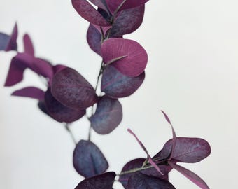 Purple Burgundy Eucalyptus Spray, Faux Fall Foliage for Wreath Making ...