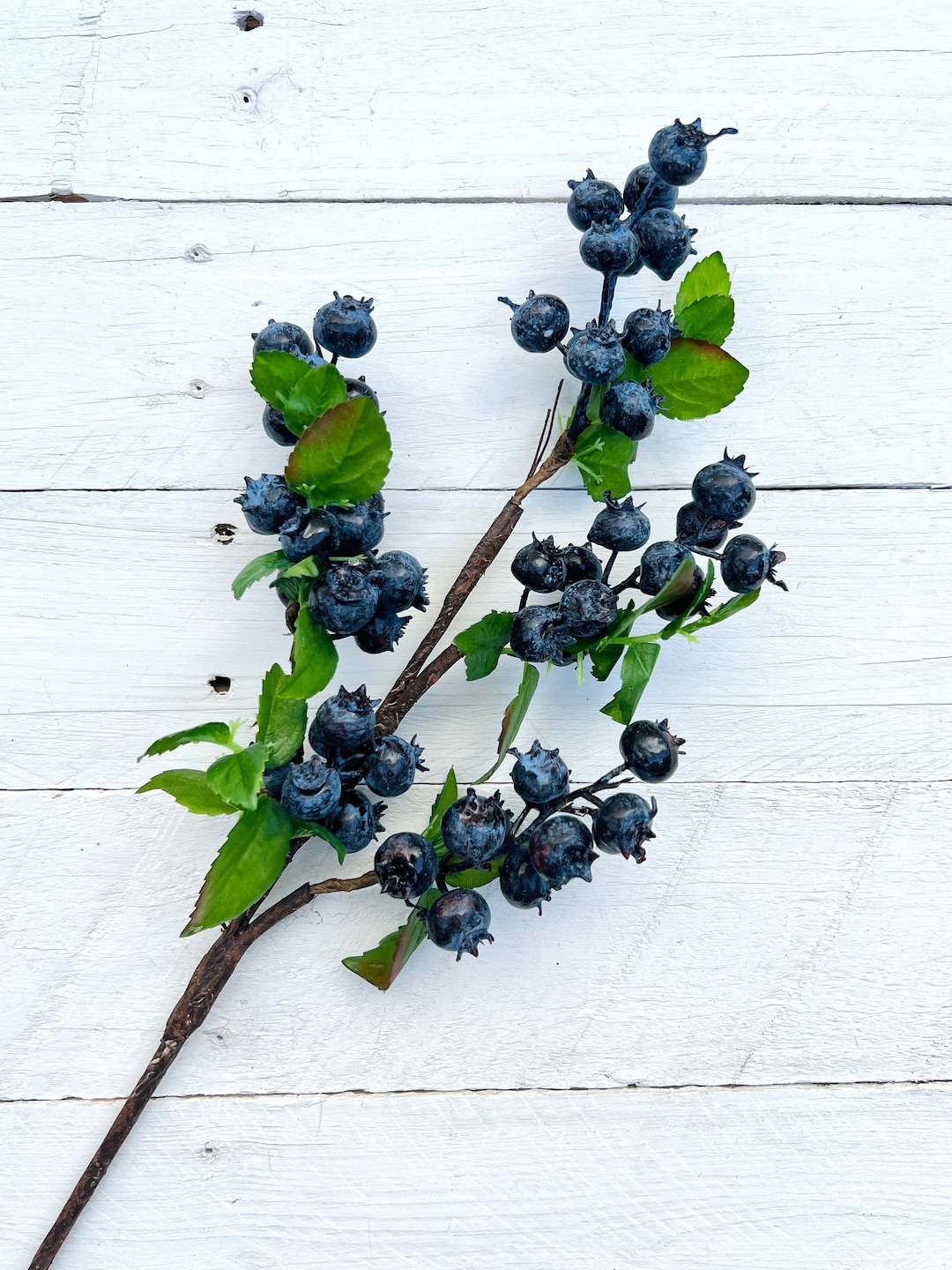 Artificial Blueberry Stem, Faux Berry Stem, Realistic Faux Fruit Spray ...