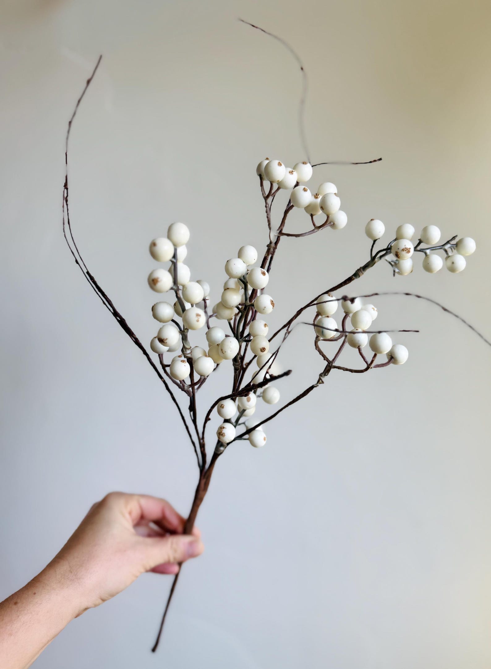 White Berry Stem, Faux Winter Berry Pick, Artificial White Berries ...