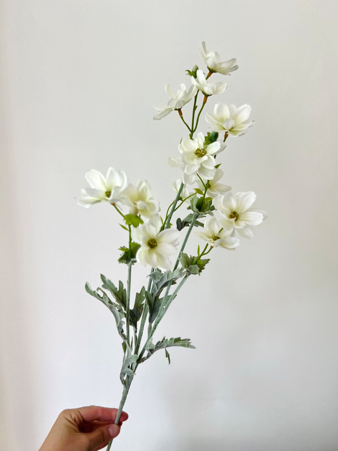 White Flower Spray, Faux Mini Cosmos Blossoms, Wreath Making Floral ...