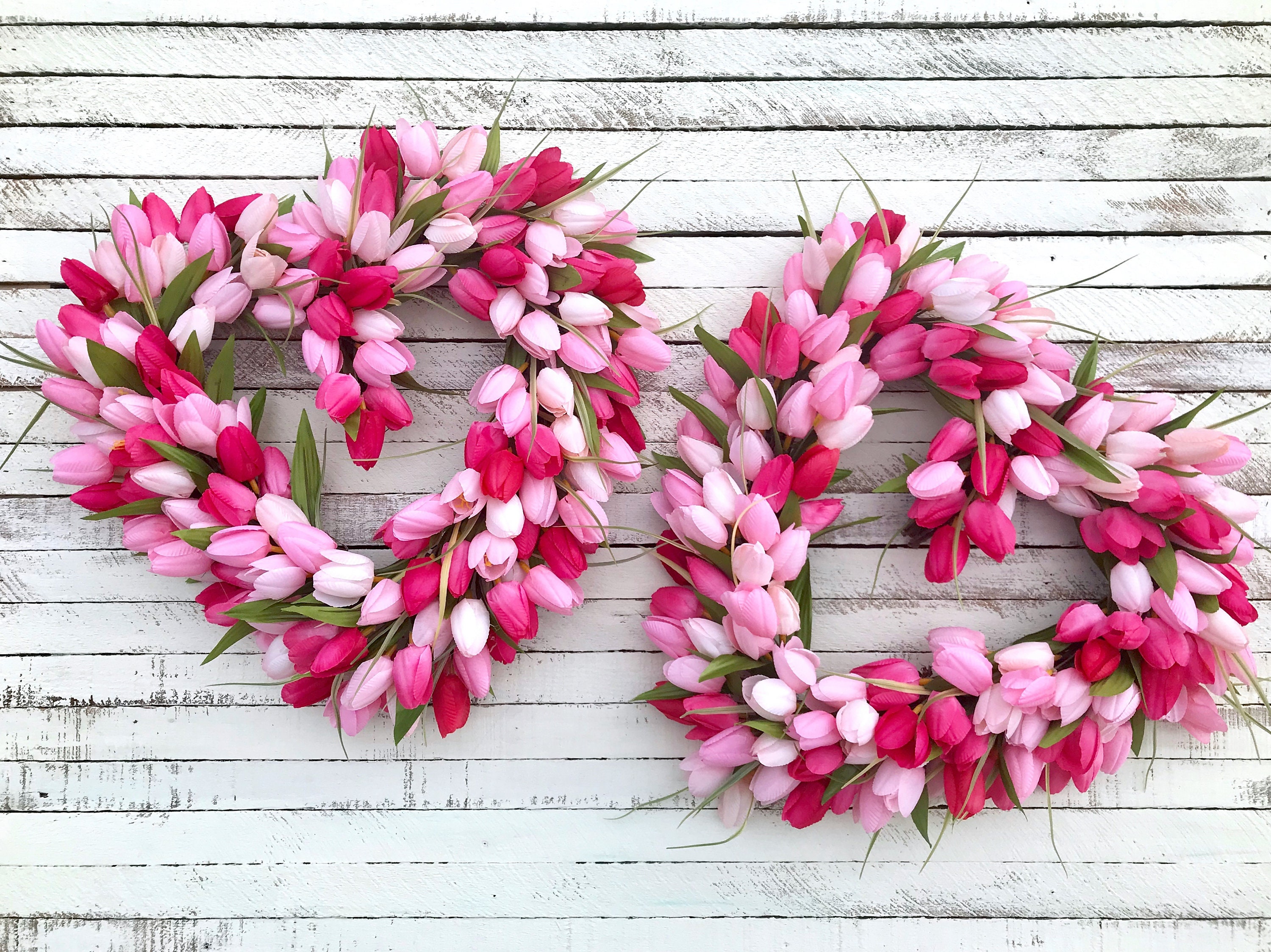 Tulip Heart Wreath Tutorial, Pink Heart Wreath, Valentine's Day Wreath ...
