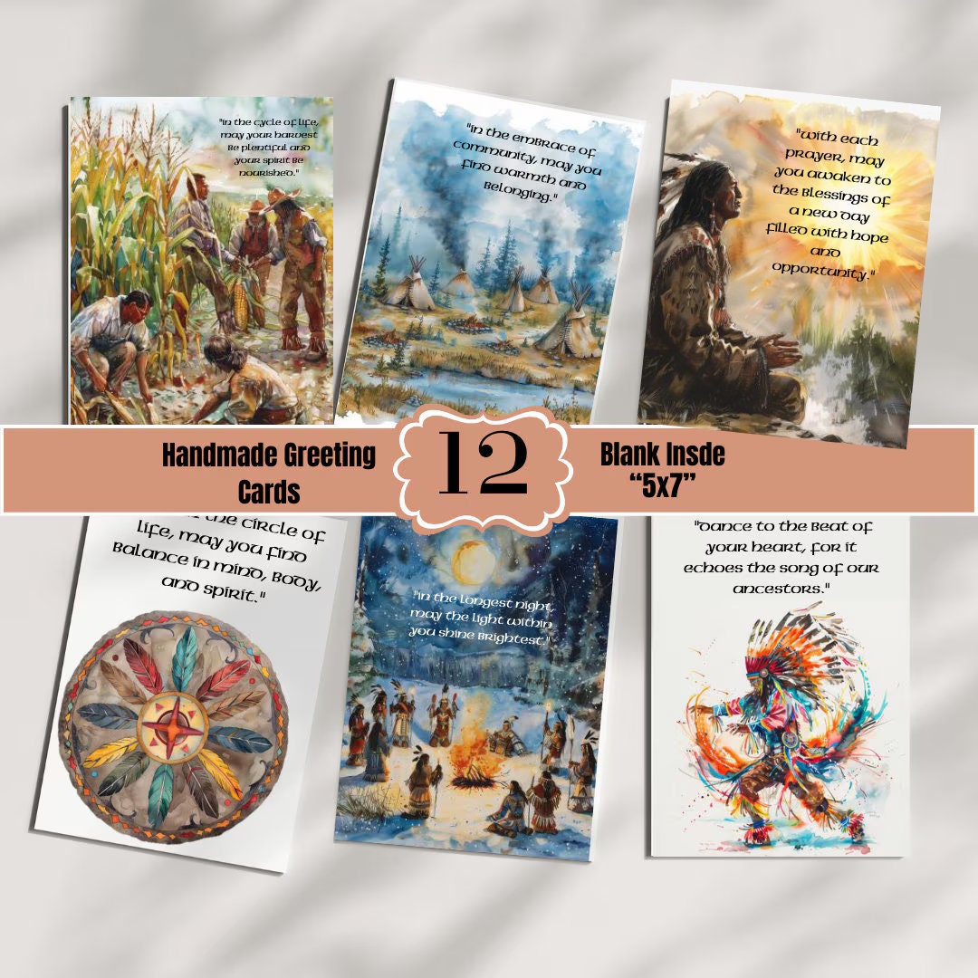 Native American Artful Greeting Cards Bundle Pack of 12 5x7 With ...