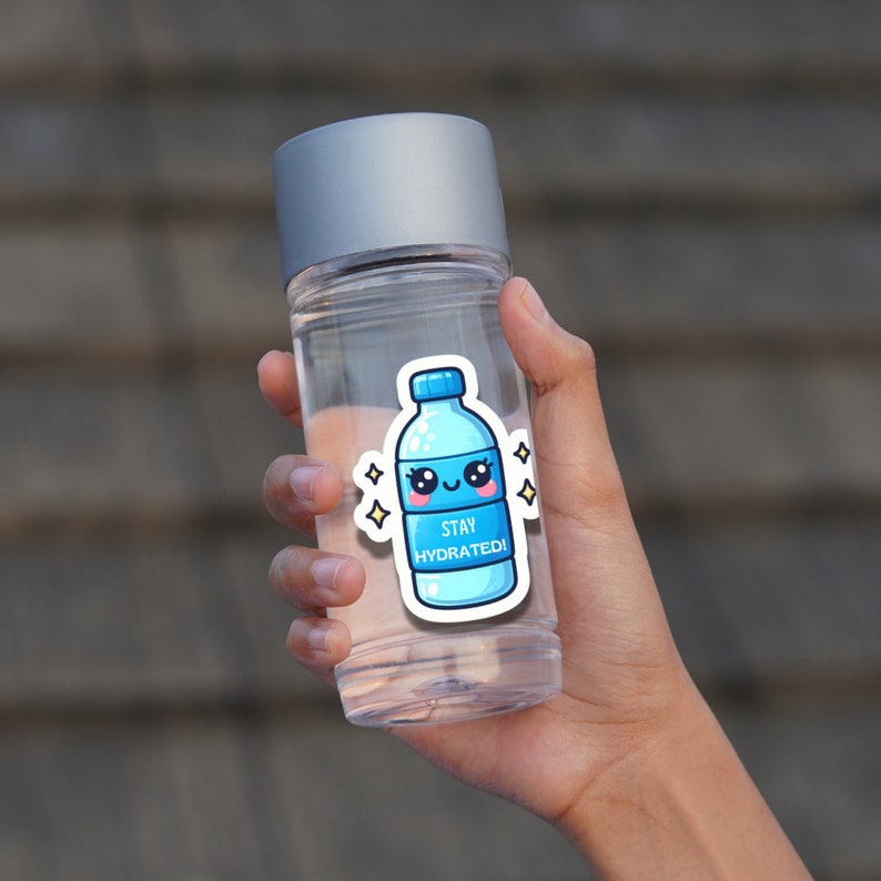 6 Pack Motivational Stay Hydrated Stickers, Bottled Water Stickers - Etsy