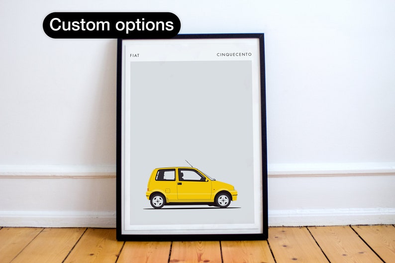 Fiat Cinquecento Print Inbetweeners Custom Colours / - Etsy