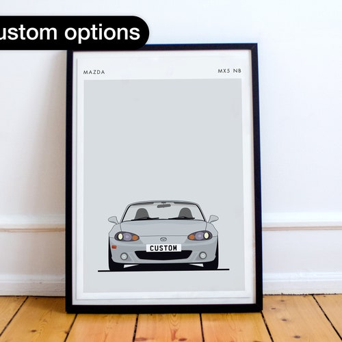 Mazda MX5 NB / Miata Print Custom Reg / Custom Colours / - Etsy