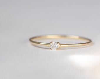 Tiny diamond ring | Etsy