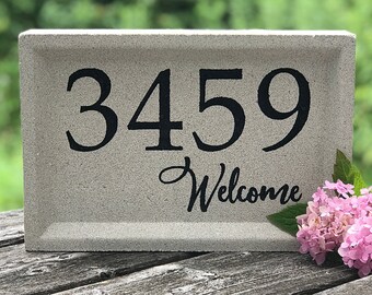 Address Stone, House Numbers, Address Number, Custom Stone Signs ...