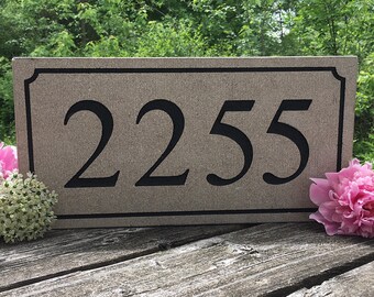 Address Stone, House Numbers, Address Number, Custom Stone Signs ...