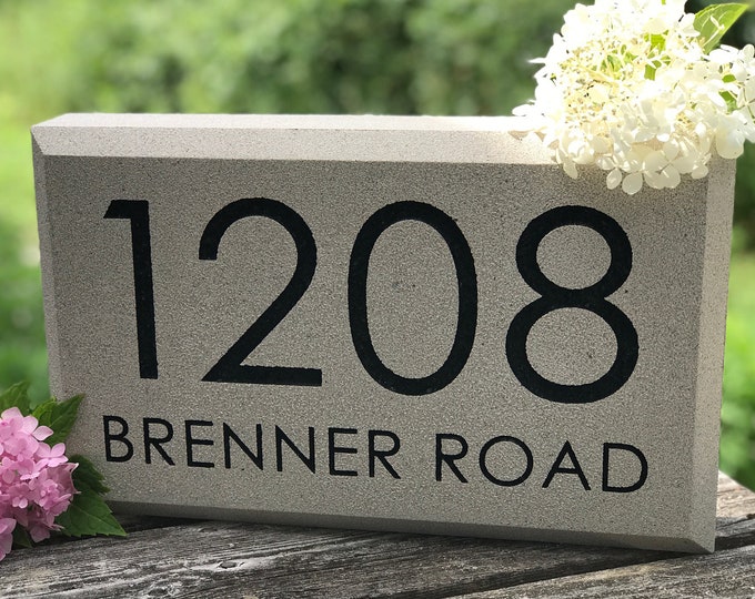 Address Stone, House Numbers, Address Number, Custom Stone Signs ...