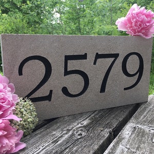 Address Stone, House Numbers, Address Number, Custom Stone Signs ...