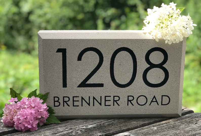 Address Stone, House Numbers, Address Number, Custom Stone Signs ...