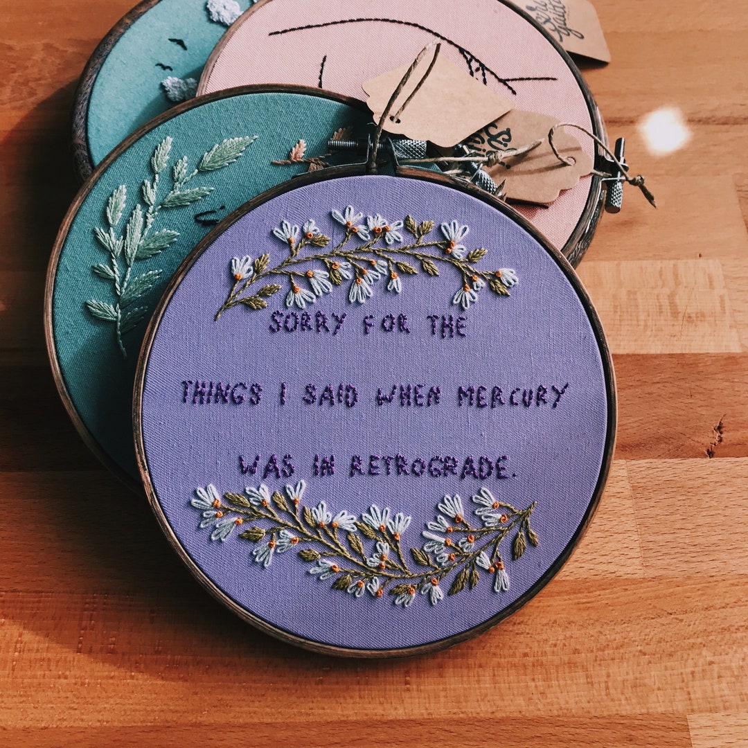 Retrograde Mercury, Embroidery Art - Etsy