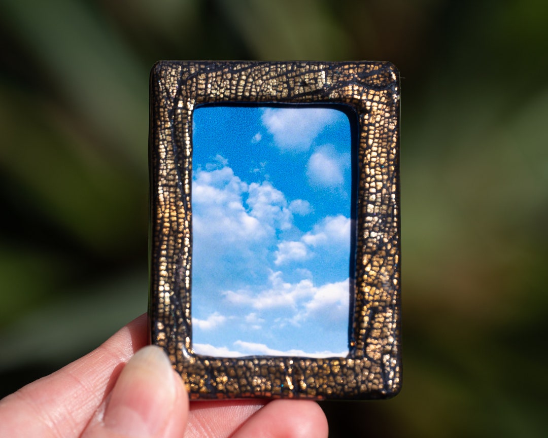 Polymer Clay Picture Frame, Mini Gold Frame, Shabby Chic Picture Frame, Mini Frames, Tiny ...