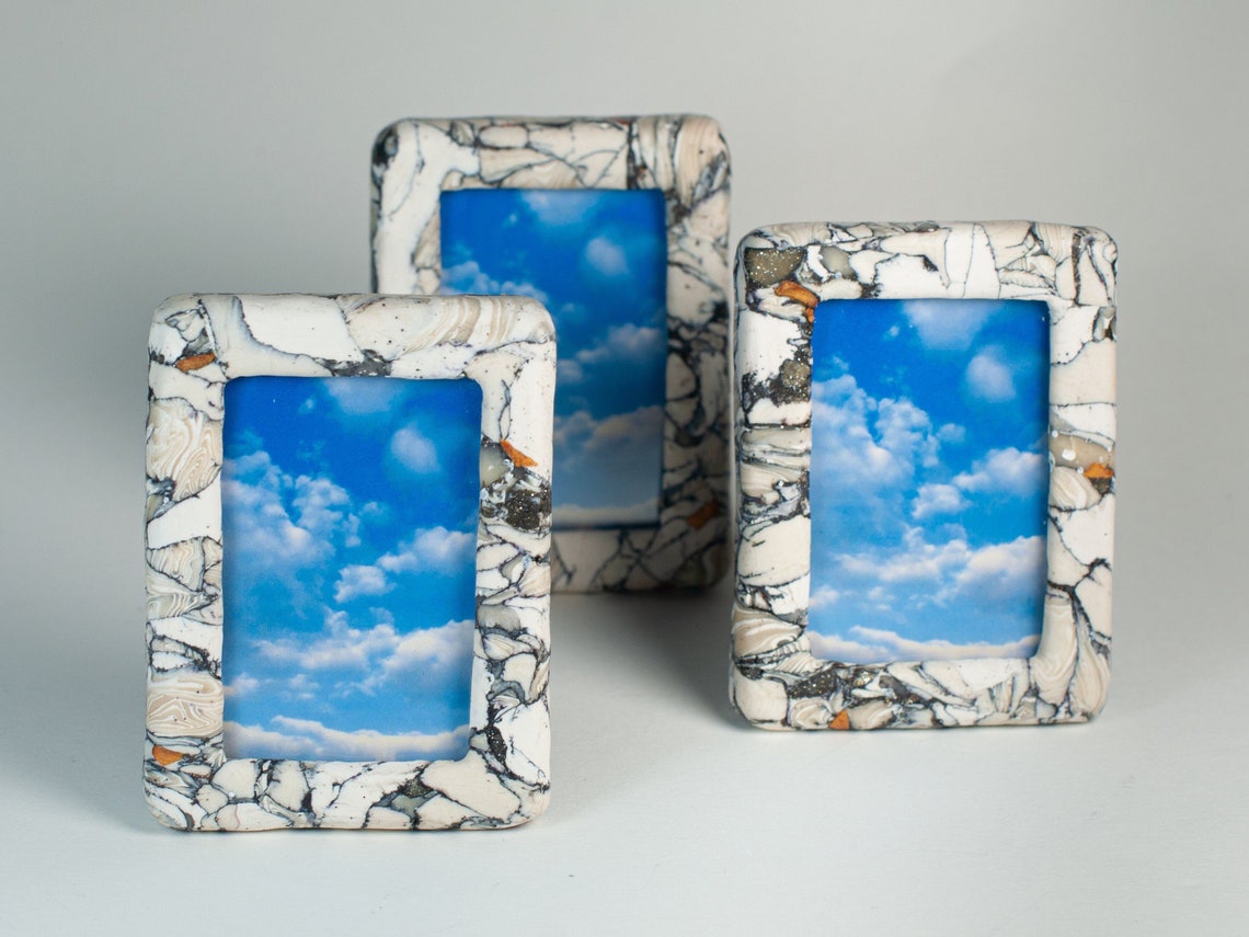 Polymer Clay Faux Marble Picture Frame Tiny Picture Frames | Etsy