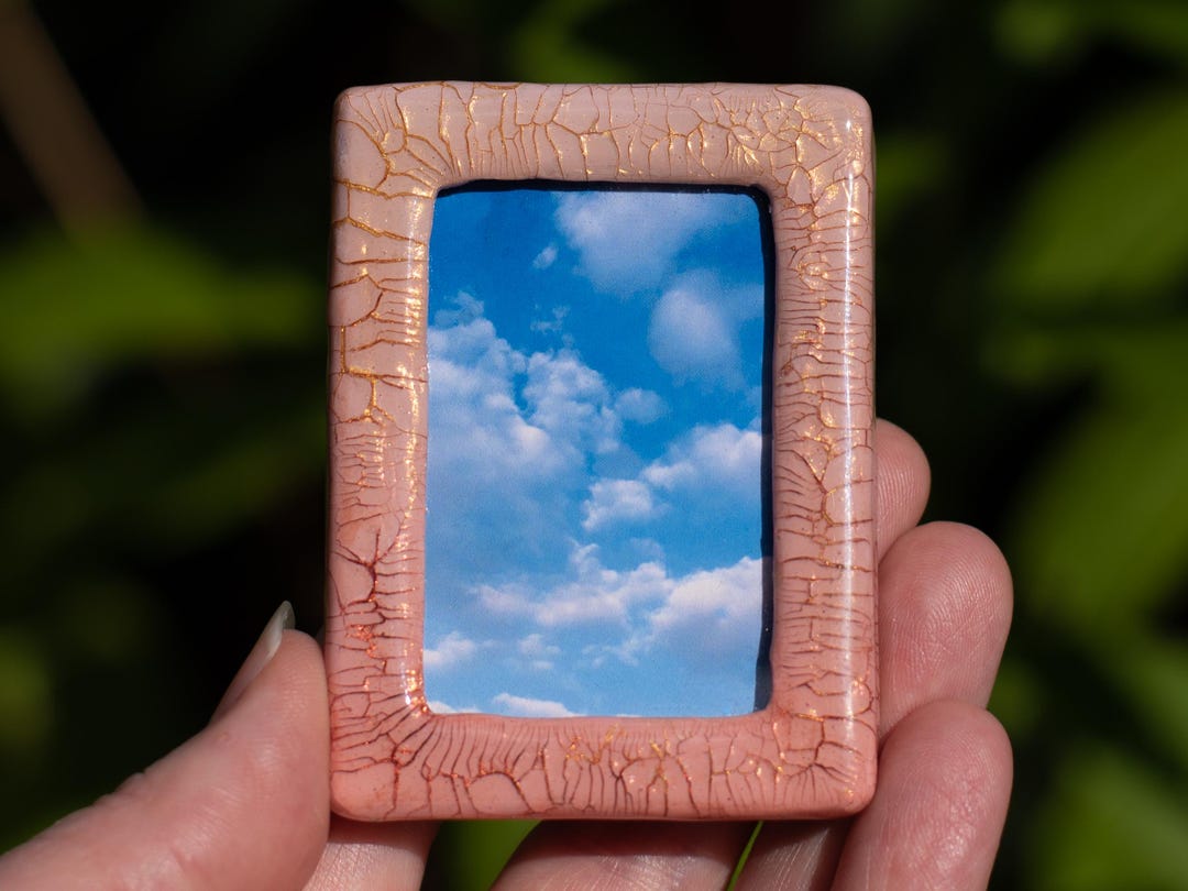 Tiny Pink Crackle Polymer Clay Picture Frame - Etsy