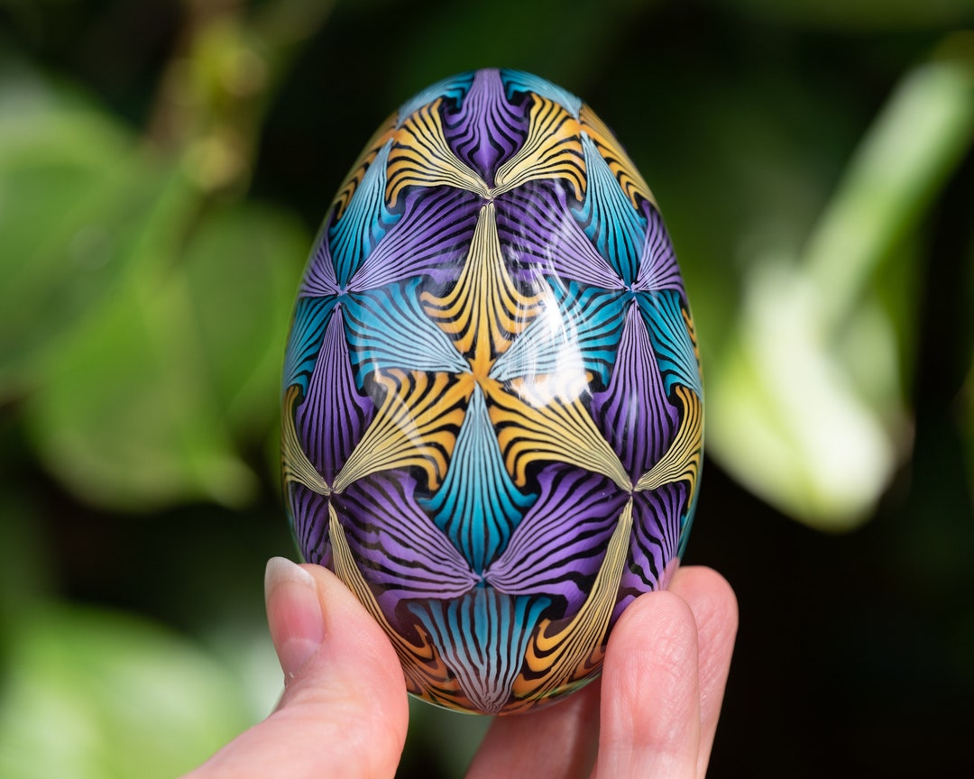 Polymer Clay Easter Egg Handmade, Egg Art, Goose Egg Ornaments, Decorative Eggs Sculpture ...