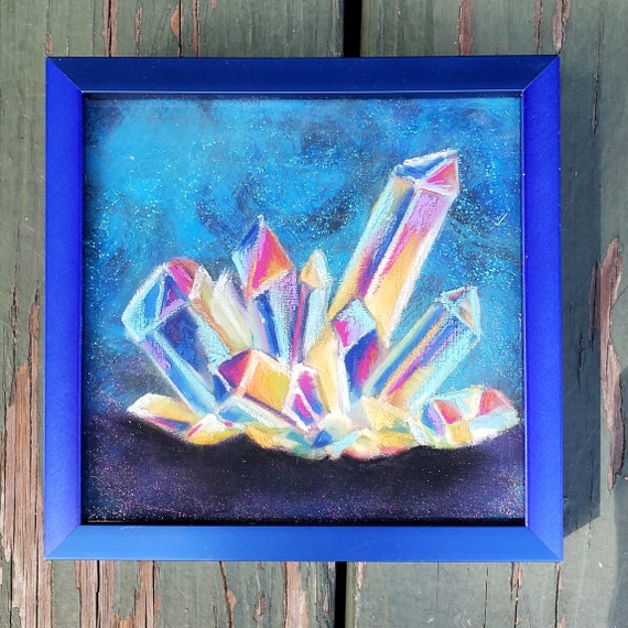 Crystal Blue Original Oil Pastel | Etsy