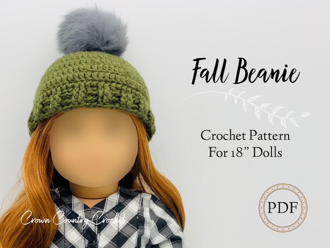 Fall Beanie Crochet Pattern for 18" Dolls (PDF Pattern) - Etsy