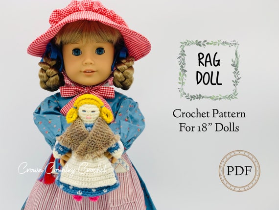 PDF CROCHET PATTERN Rag Doll for 18 Dolls // Rag Doll | Etsy