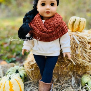 PDF CROCHET PATTERN Harvest Infinity Scarf for American Girl and 18 Dolls // Doll Clothes ...