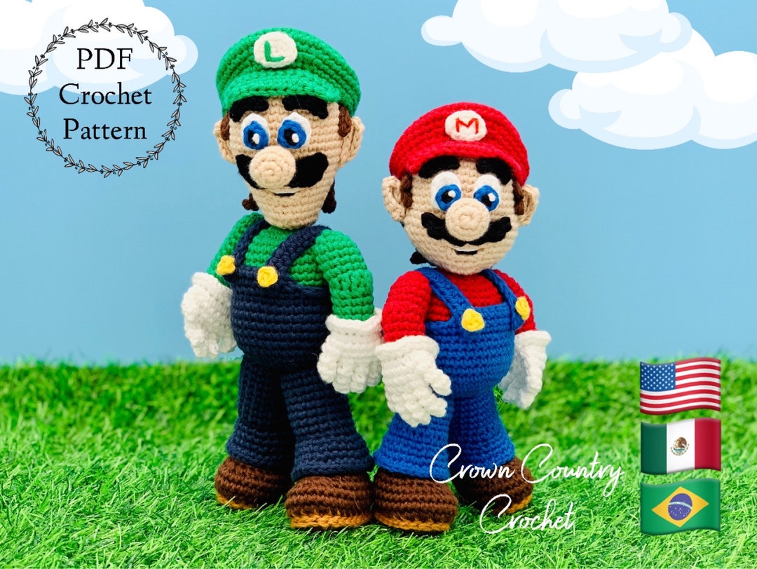 PDF CROCHET PATTERN Plumber Hero Team Mario and Luigi Fan Art Dolls ...