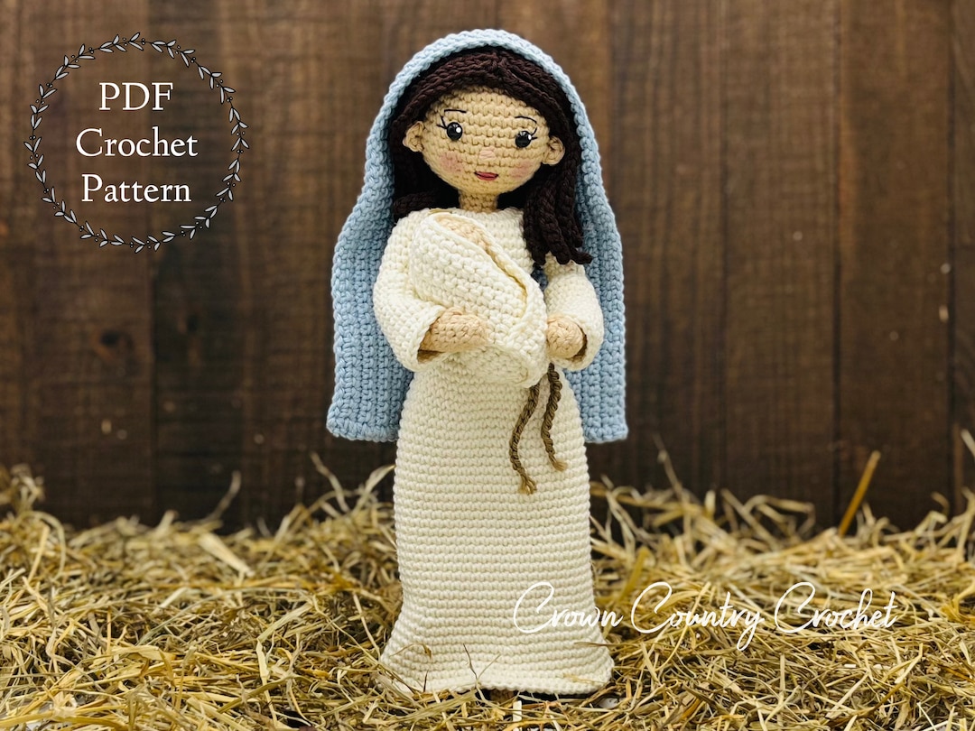 Virgin Mary and Baby Jesus Crochet Pattern: Nativity Amigurumi Doll ...