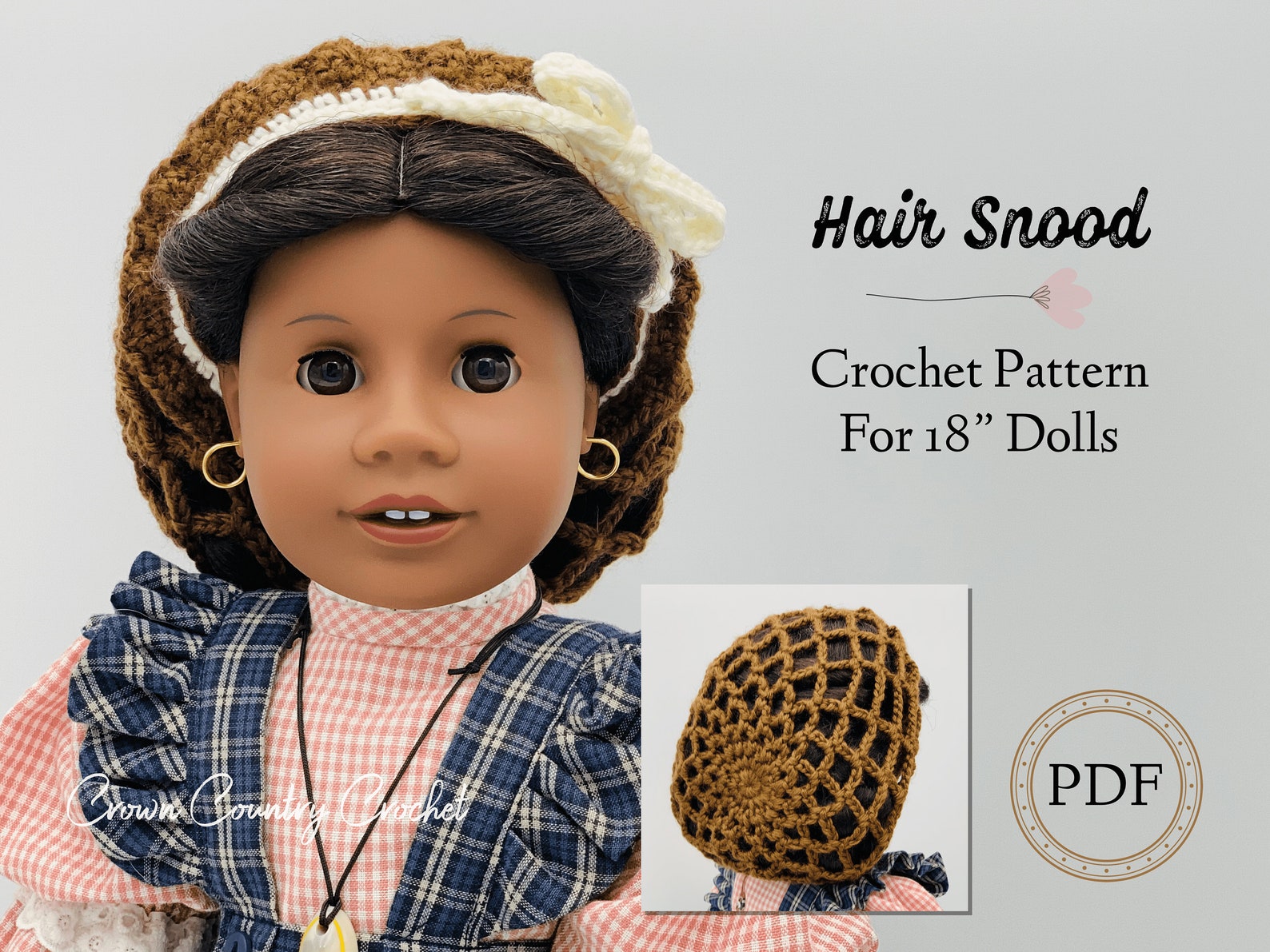PDF CROCHET PATTERN Hair Snood for American Girl and 18 Dolls // Doll ...