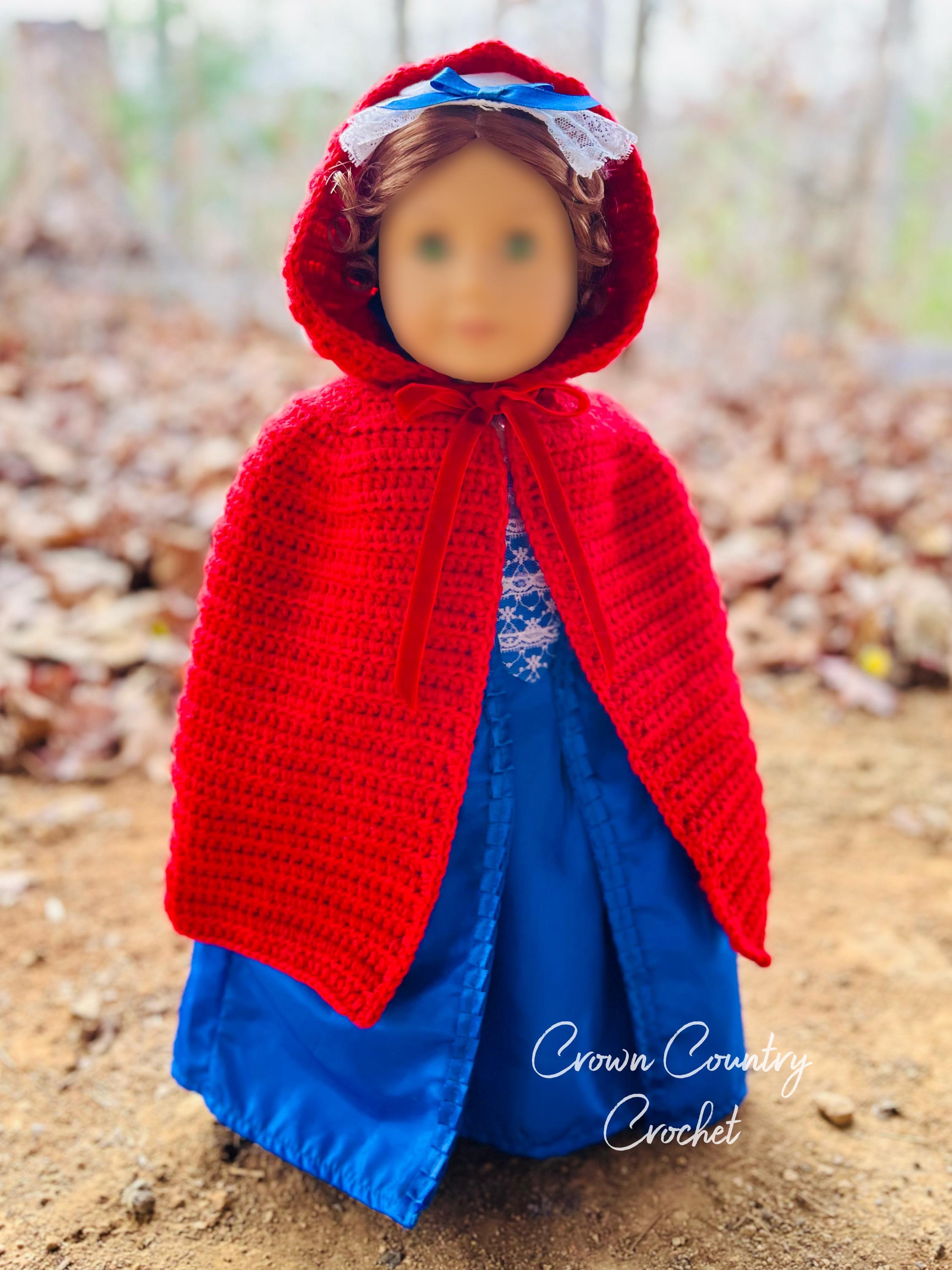 Scarlet Cloak Crochet Pattern for 18" Dolls (PDF Pattern) - Etsy