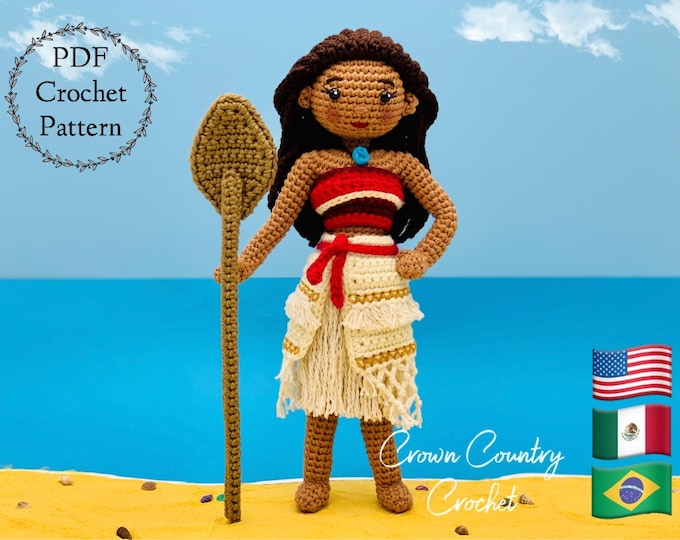 Moana Doll Crochet Pattern Crochet Doll Pattern With Dress English ...