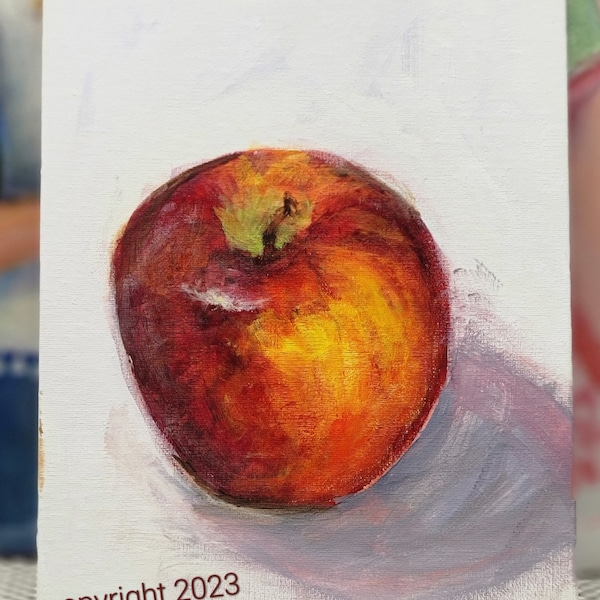 Apple Oil Painting - Etsy