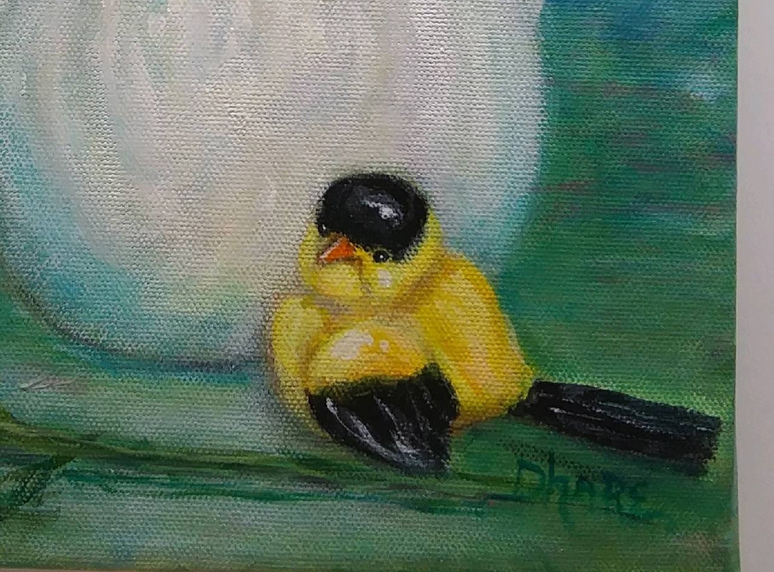 Blooms and Oriole - an Original 9x12" Acrylic Painting by Dianne ...